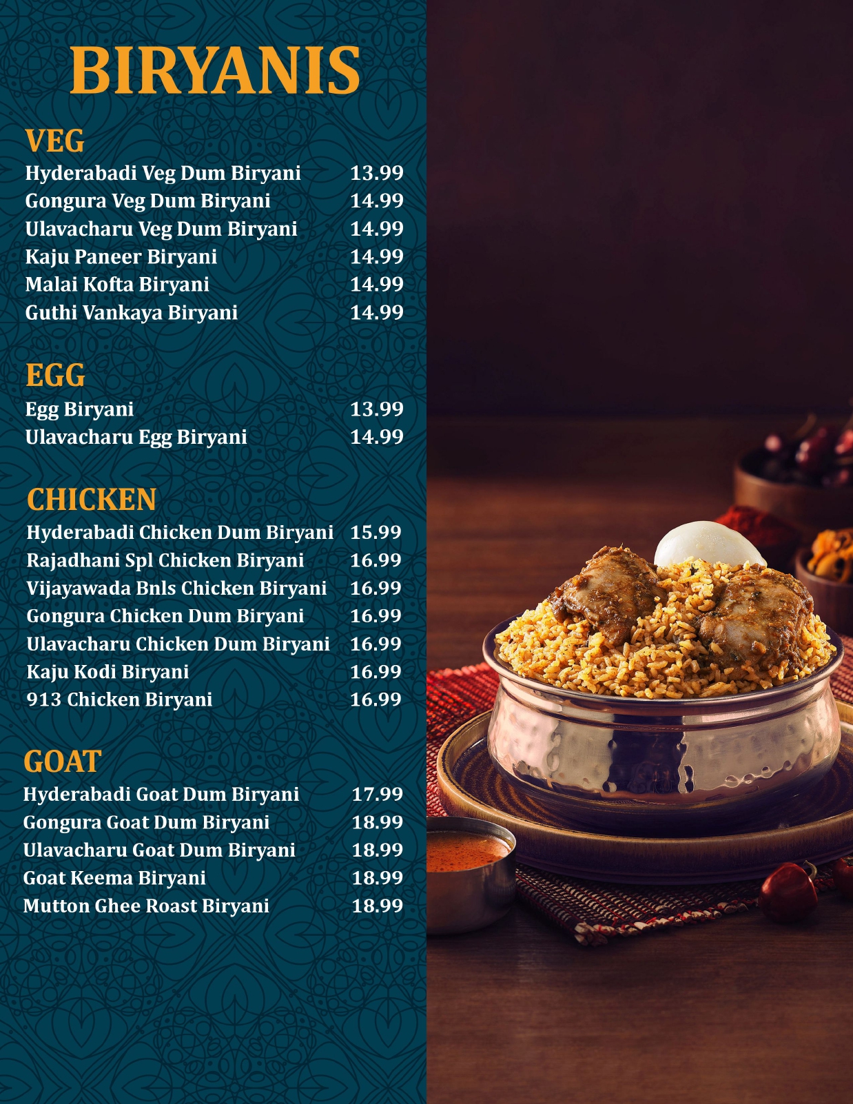 Dine-In-Menu – Rajadhani